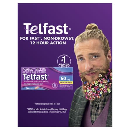 Buy Telfast 60mg 20 Tablets online at Cincotta Discount Chemist