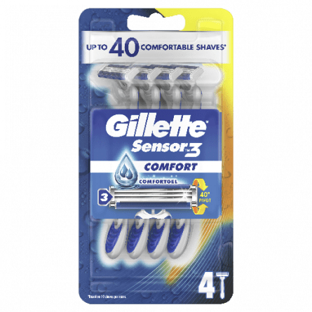 Buy Gillette Sensor3 Disposable Male Razor Blades 4 pack at Cincotta