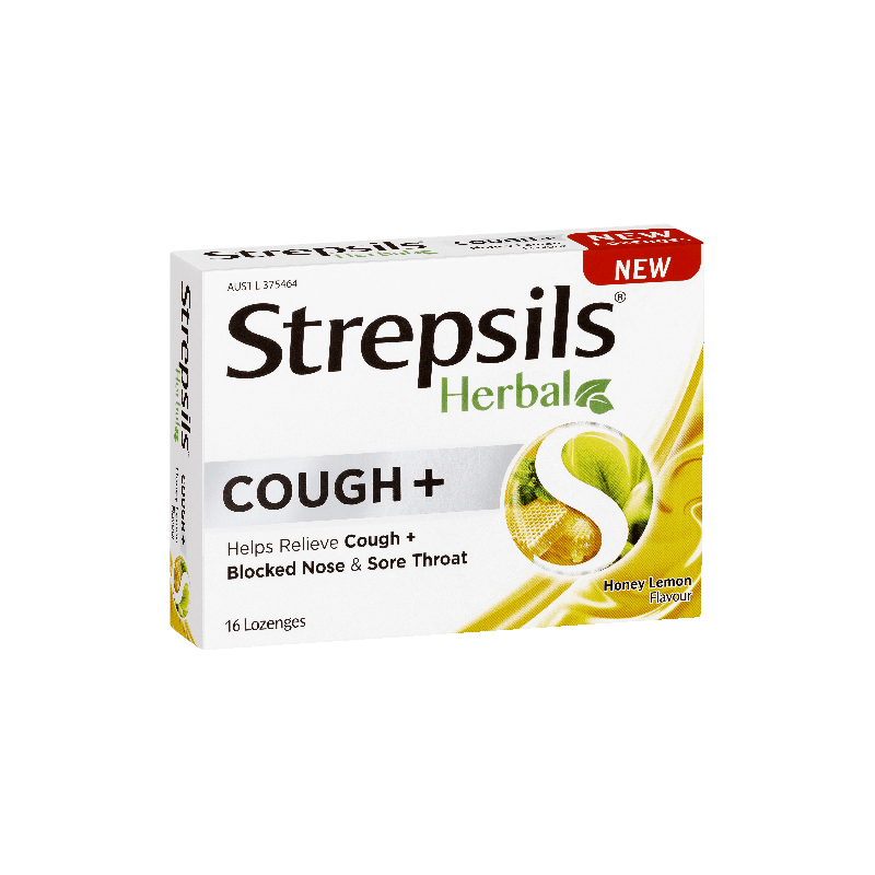 Buy Strepsils Herbal Cough Lozenges Honey Lemon 16pk online at Cincotta ...