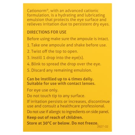 Buy Cationorm PF Single Unit Dose Eye Drops 30 x 0.4mL online at ...