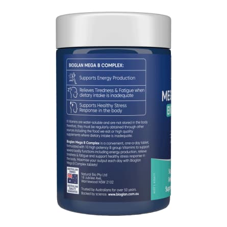 Buy Bioglan Mega B Complex Tablets 90 online at Cincotta Discount Chemist