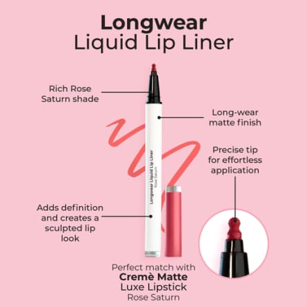 MCo Beauty Longwear Liquid Lip Liner Rose Saturn 1.2mL